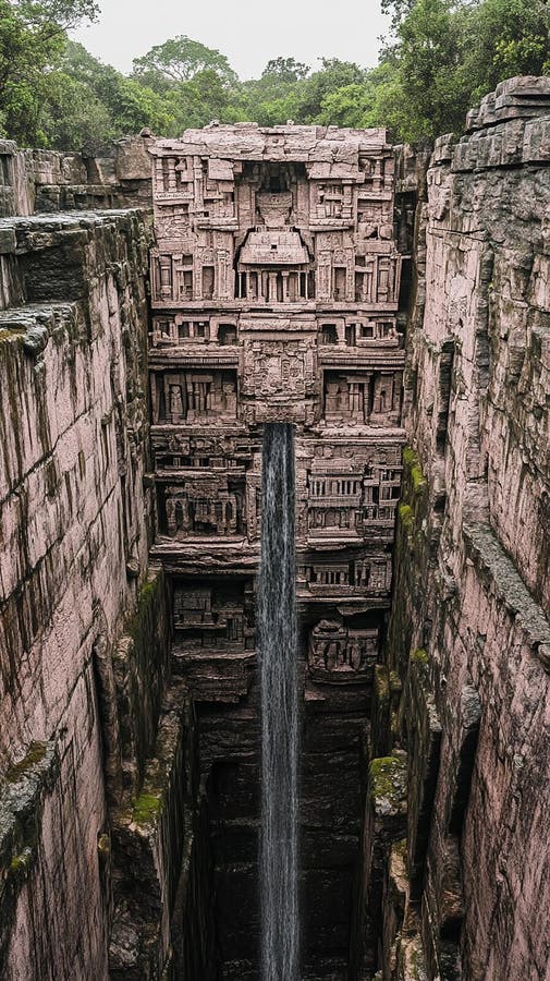 Alien Colony Built into the Cliffs of an Asteroid Stock Illustration ...