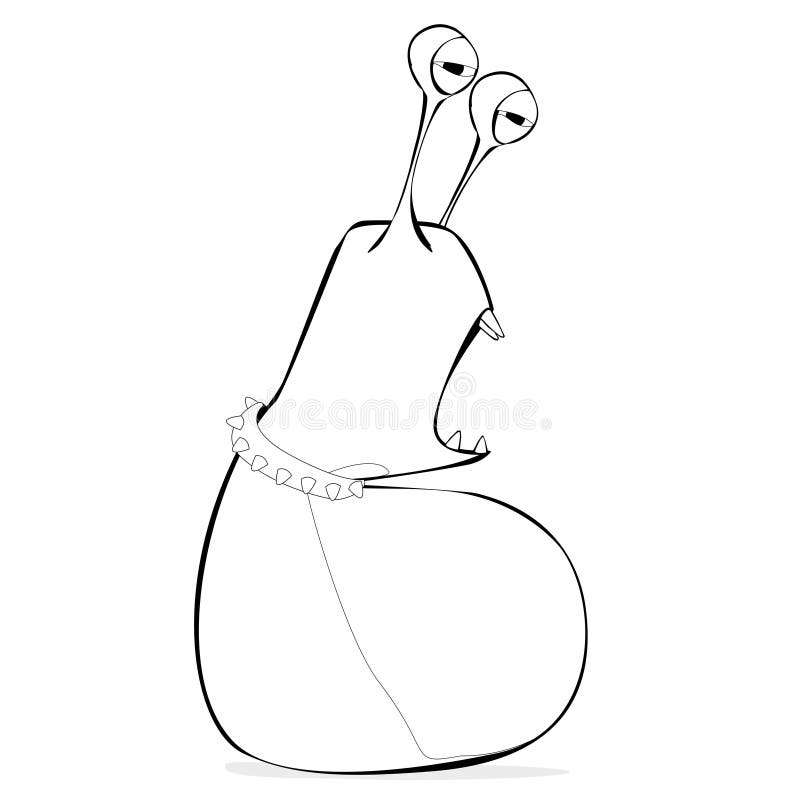 Alien comic art slug stock illustration. Illustration of slug - 202233499