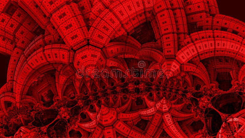 Alien Construction and Structures, Red Abstract Fantastic Shapes of ...