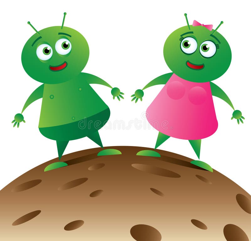 Alien Couple on Planet_01 stock vector. Illustration of planet - 13158040