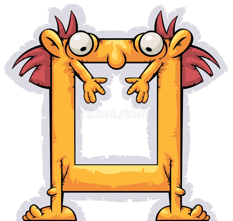 Alien creature as frame stock illustration. Illustration of cartoon ...
