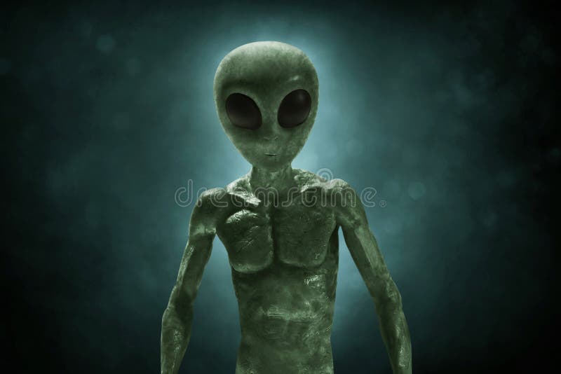 Alien Creature Hold Cardboard Sign Stock Photo - Image of earth ...