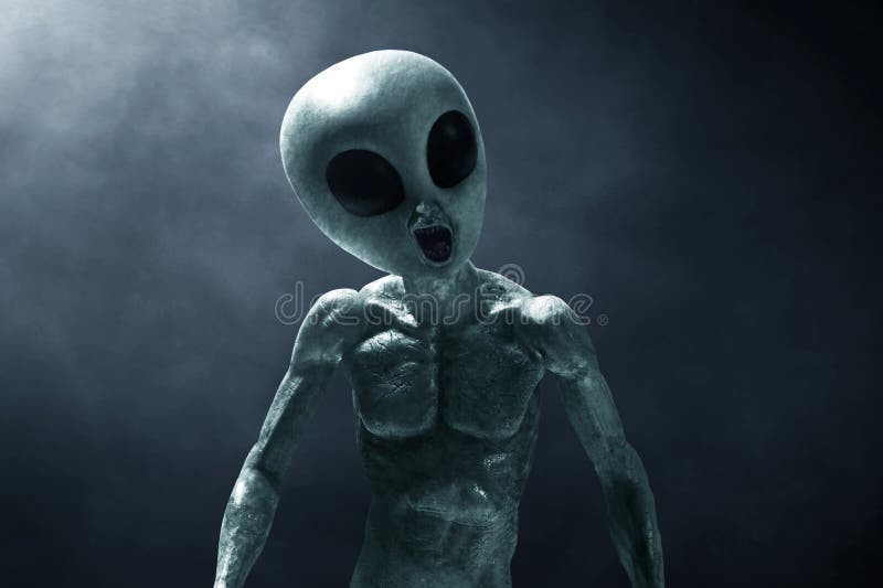 Alien Creature Hold Cardboard Sign Stock Photo - Image of earth ...