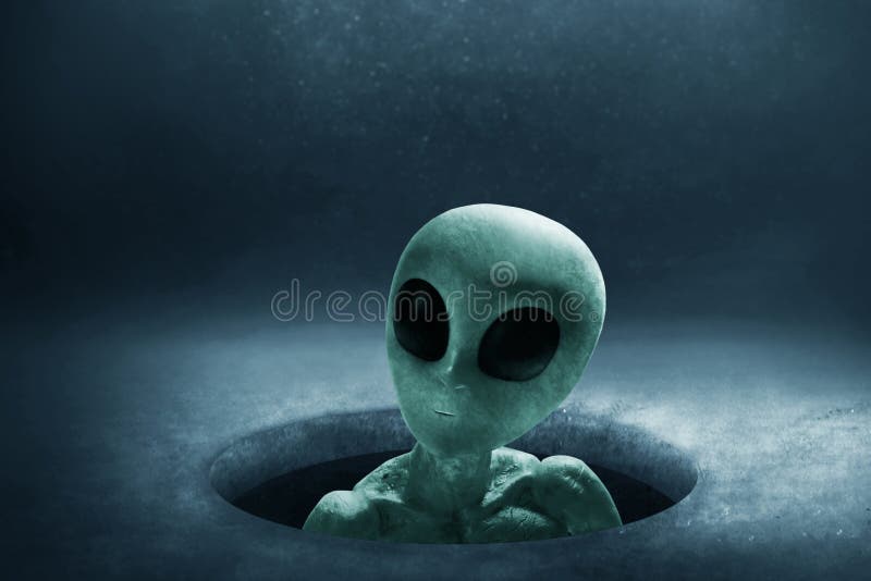 Alien Creature Hold Cardboard Sign Stock Photo - Image of earth ...