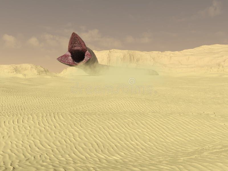 Alien Creature in a Desert Landscape Stock Illustration - Illustration ...