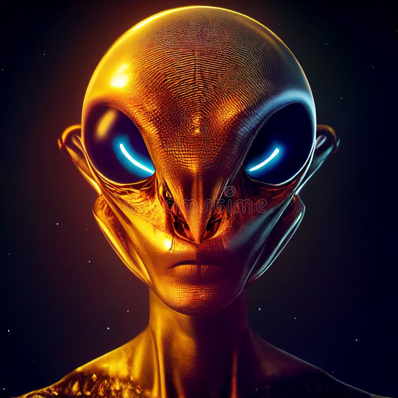 An Alien Creature from an Extraterrestrial Civilization. a Bald Alien ...