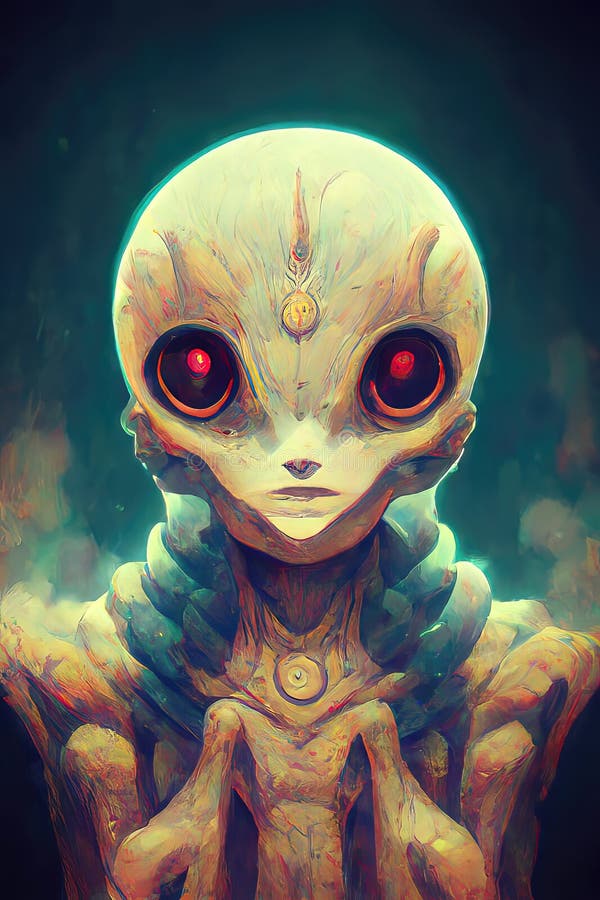 Alien Creature, Outer Space Martian Stock Illustration - Illustration ...