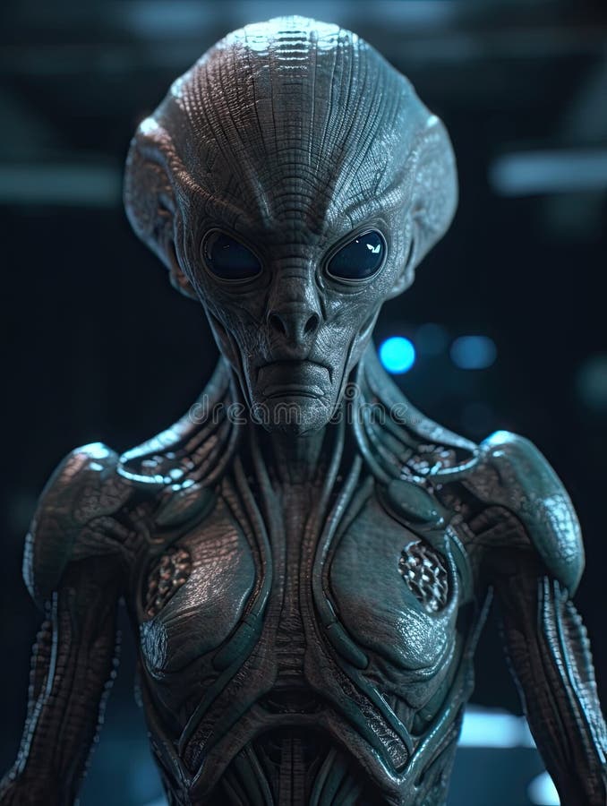 Alien Creature in a Spaceship. Stock Illustration - Illustration of ...