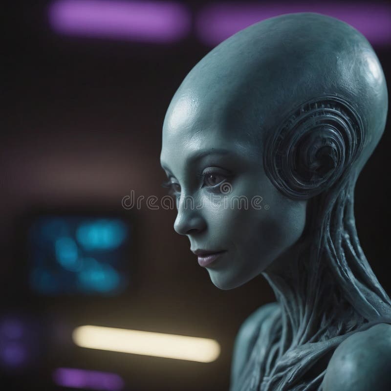 Alien Creature on Spaceship Stock Illustration - Illustration of ...