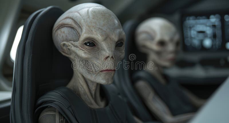 Alien creature in vehicle stock illustration. Illustration of generated ...