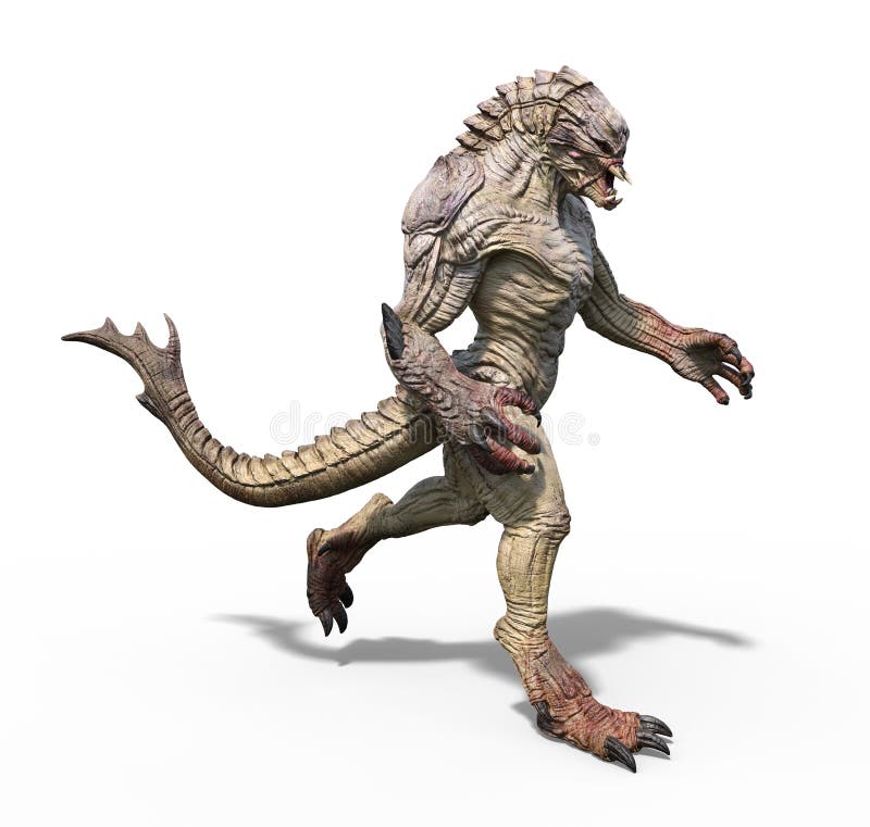 Alien Creature Walking stock illustration. Illustration of monster ...