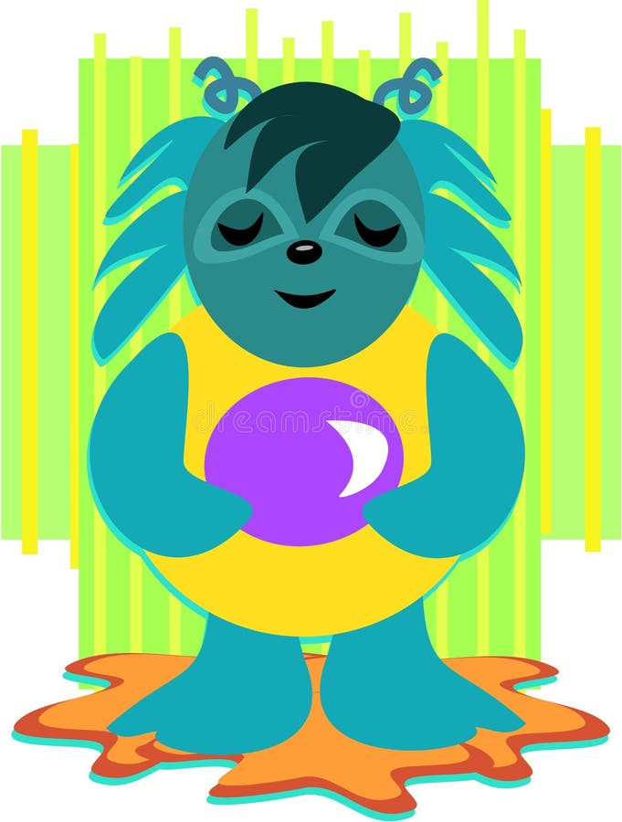 Alien with Crystal Ball stock vector. Illustration of alien - 18825087