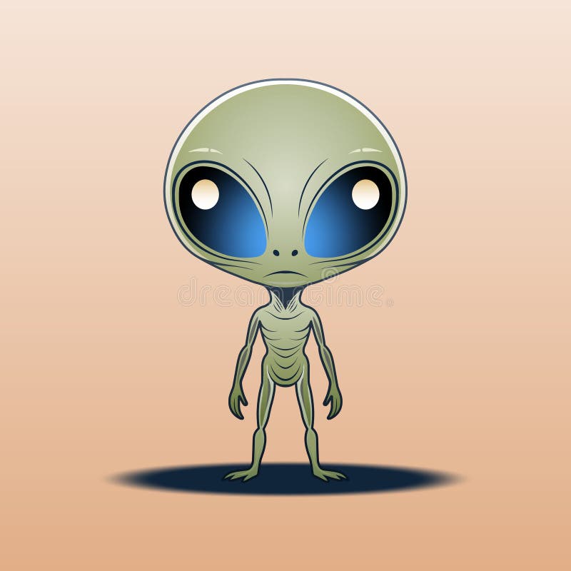 Alien cute cartoon. stock vector. Illustration of flat - 309532912