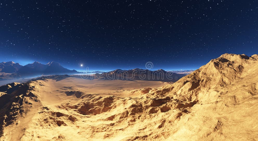 Alien desert planet stock illustration. Illustration of star - 309136431