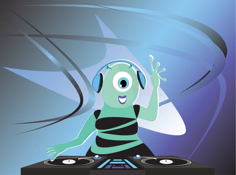 Alien DJ stock illustration. Illustration of floor, martian - 8717398