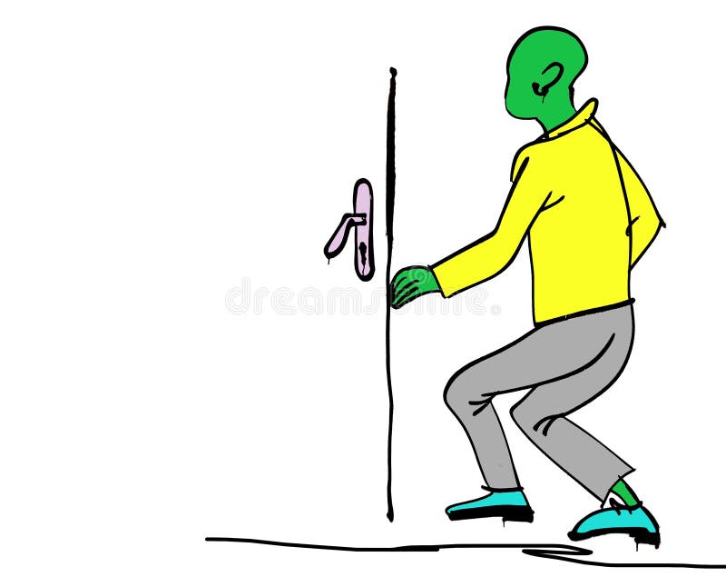 Alien at the door stock illustration. Illustration of home - 20076607
