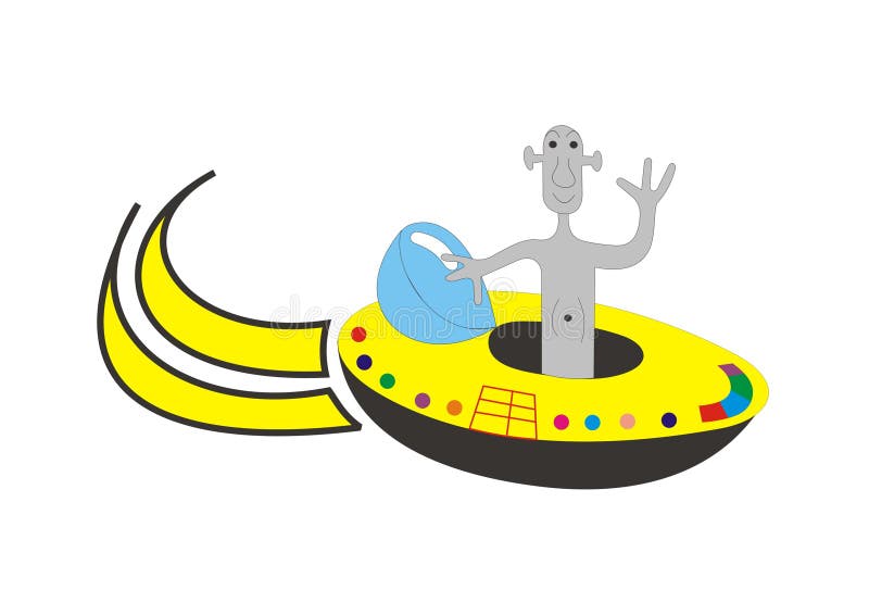 Alien driving stock vector. Illustration of color, saucer - 37910538