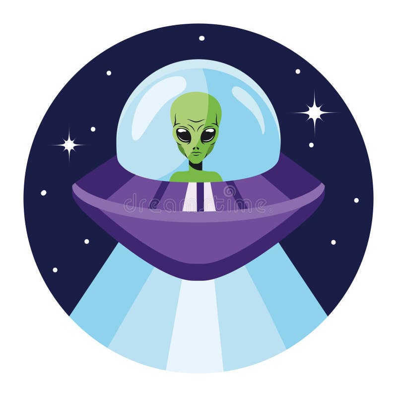 Alien driving stock vector. Illustration of color, saucer - 37910538