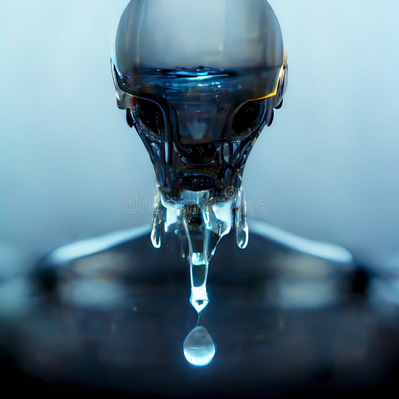 Alien Droid Coming Out of Water Stock Illustration - Illustration of ...