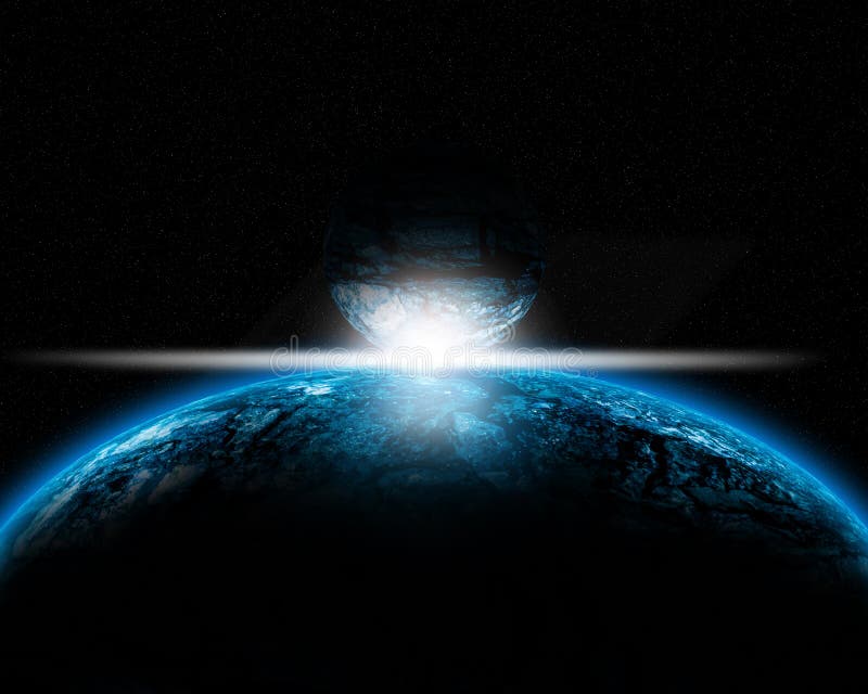 Alien eclipse. stock illustration. Illustration of effect - 50749336