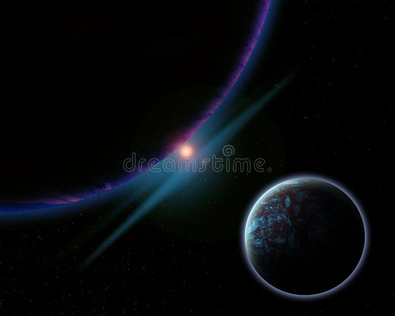 Alien eclipse. stock illustration. Illustration of fiction - 50752987