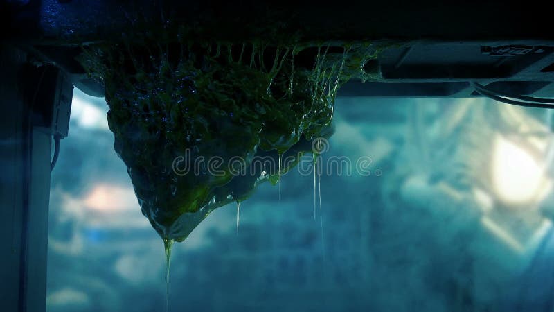 Alien Egg on Ceiling in Flashing Lights and Smoke Stock Video - Video ...