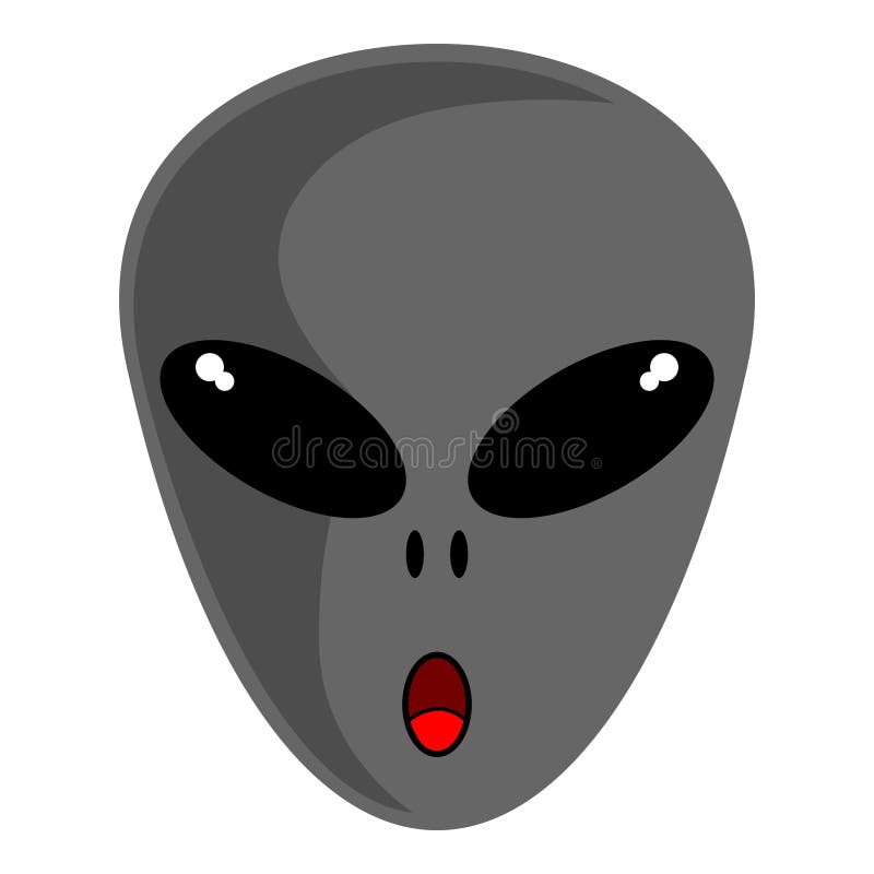 Alien emoticon amazed stock vector. Illustration of alien - 258240836