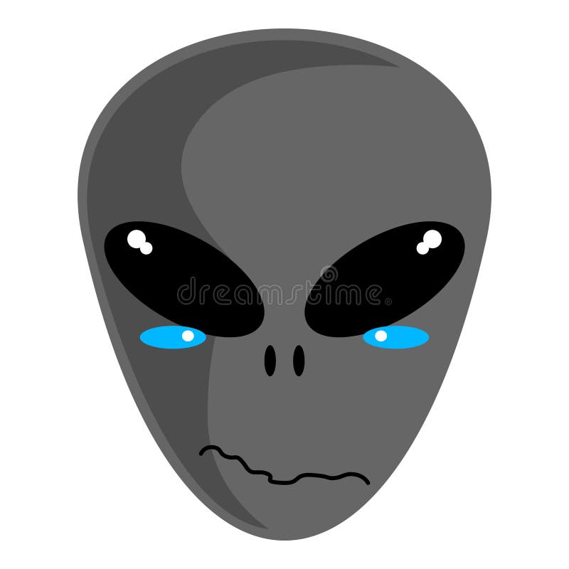 Alien emoticon cry stock vector. Illustration of vector - 258240811