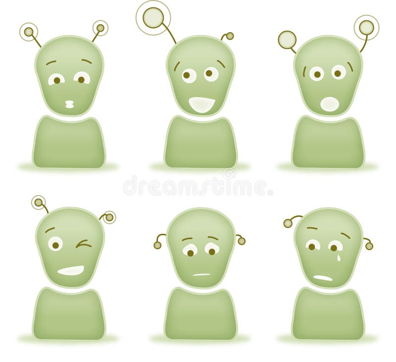 Alien emotion characters stock vector. Illustration of alien - 5760575