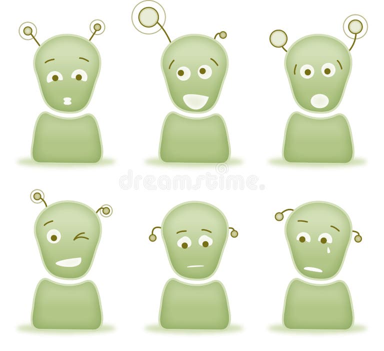 Alien emotion characters stock vector. Illustration of alien - 5760575
