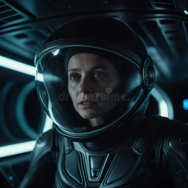 An Alien Encounter Aboard a Spaceship Exploring the Void, Focusing on a ...