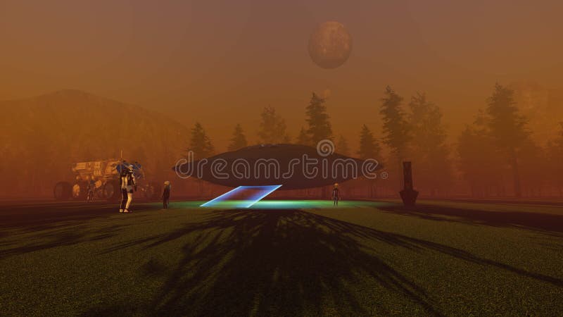 Alien Encounter on Earth Like Exoplanet. Extremely Detailed and ...