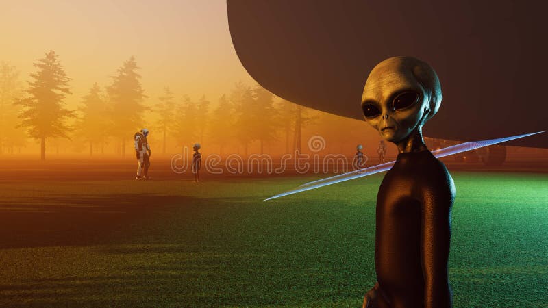 Alien Encounter on Earth Like Exoplanet. Extremely Detailed and ...