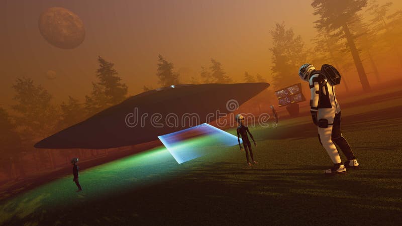 Alien Encounter on Earth Like Exoplanet. Extremely Detailed and ...