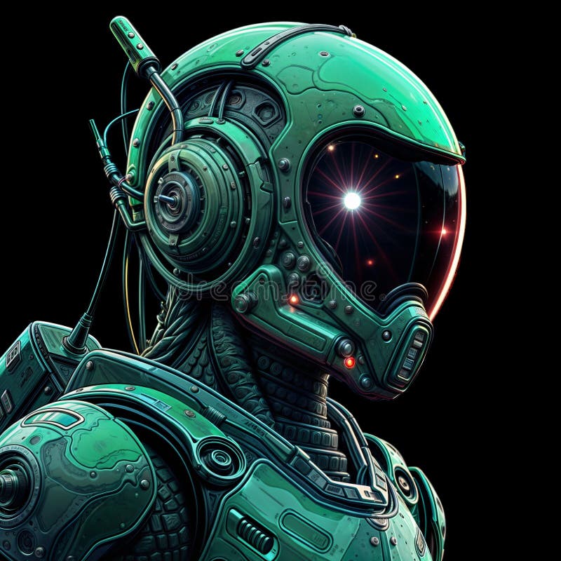 Alien Entity in a Spacesuit Stock Illustration - Illustration of ...