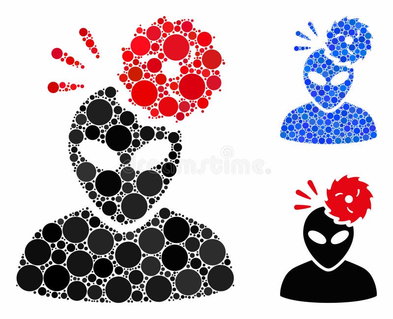 Alien Exploration Mosaic Icon of Spheric Items Stock Illustration ...