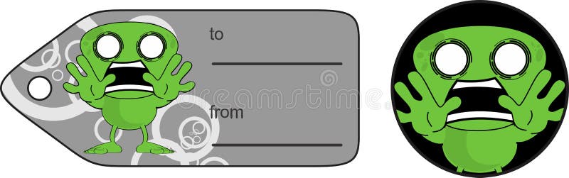 Alien Expression Cartoon Giftcard Scarry Stock Vector - Illustration of ...