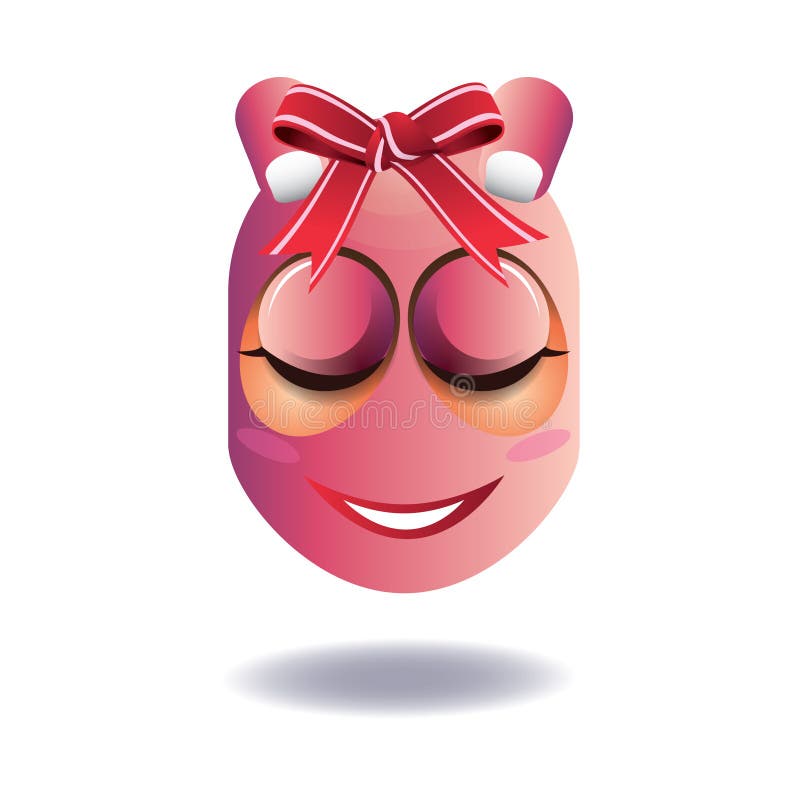 Alien with Eyes Closed and Smiling. Vector Illustration Decorative ...