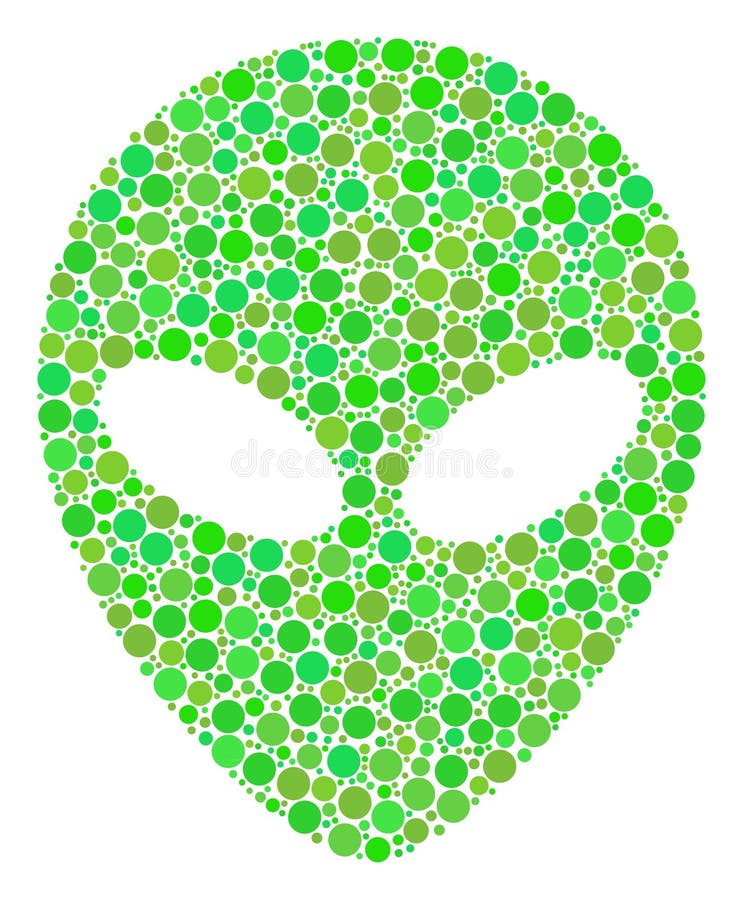 Alien Face Mosaic of Circles Stock Vector - Illustration of organized ...