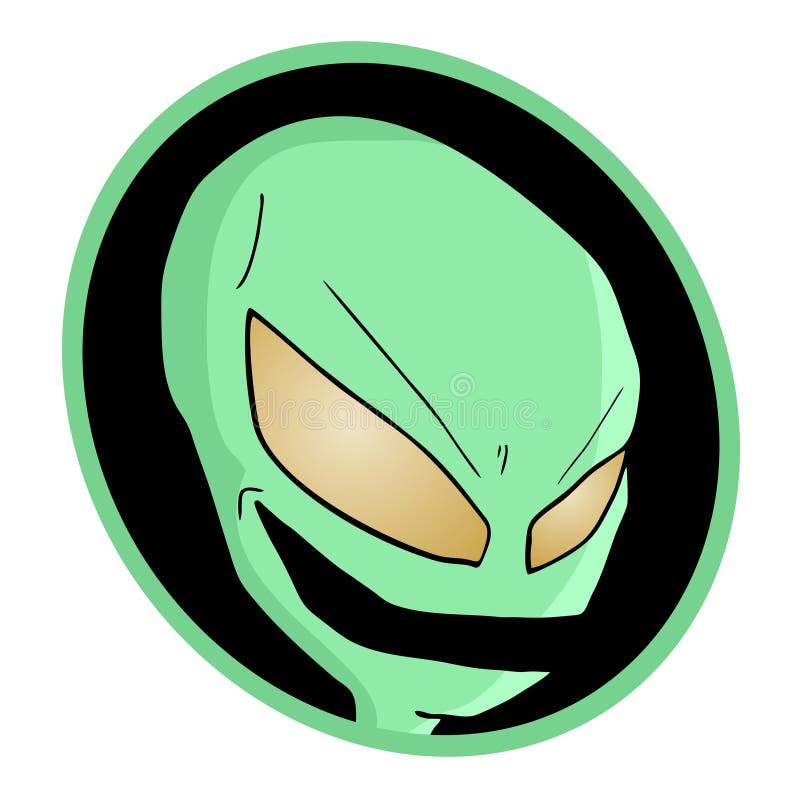 Alien Face Illustration in Brick Wall Stock Vector - Illustration of ...