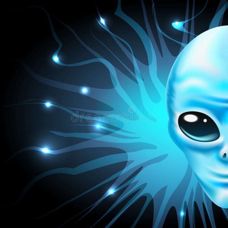 Alien Face stock illustration. Illustration of extra, bald - 3318415