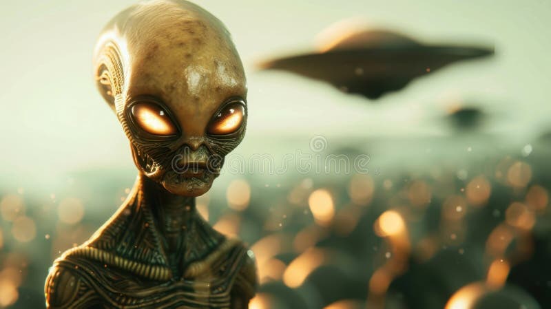 An Alien and the Face of a Futuristic Sci-fi Character from the Galaxy ...