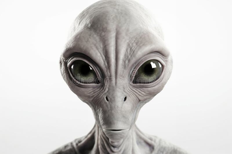 Alien Face Shot Isolated on a Transparent Background. AI Stock ...