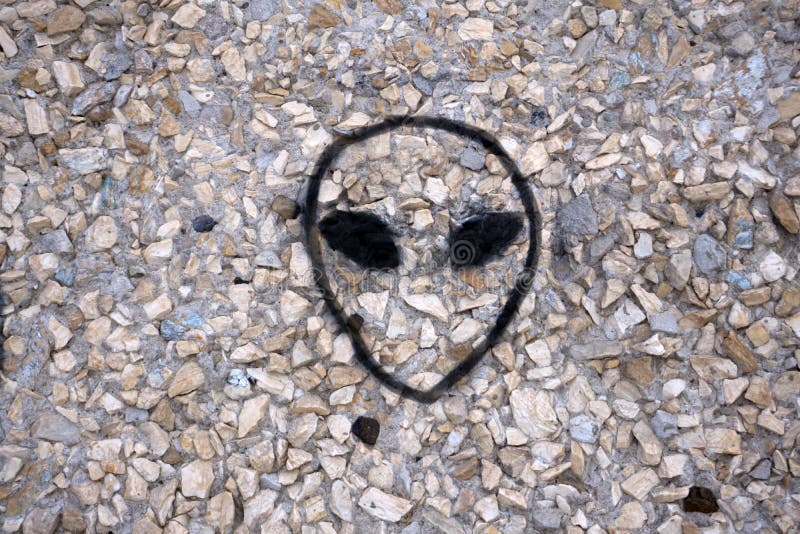 Alien Face on the Wall of a UFO Stock Photo - Image of incredible ...