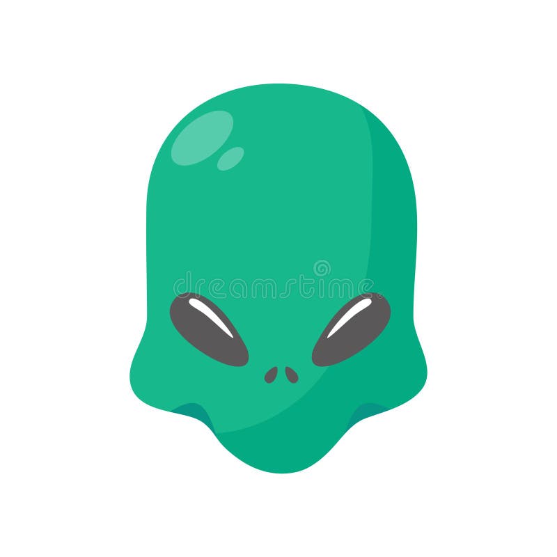Alien Faces. Green Alien Creature with Big Eyes Stock Vector ...