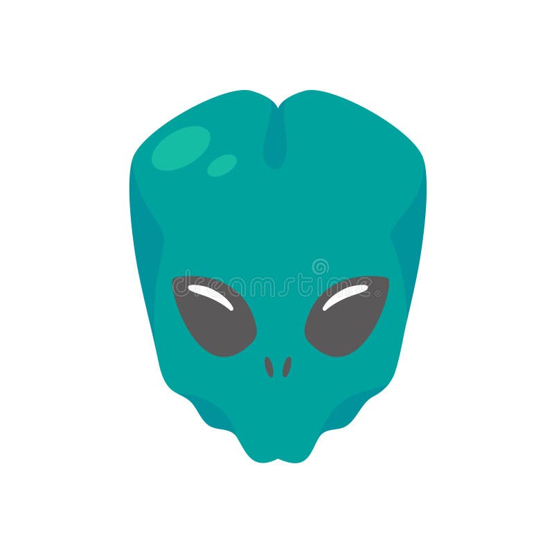 Alien Faces. Green Alien Creature with Big Eyes Stock Vector ...