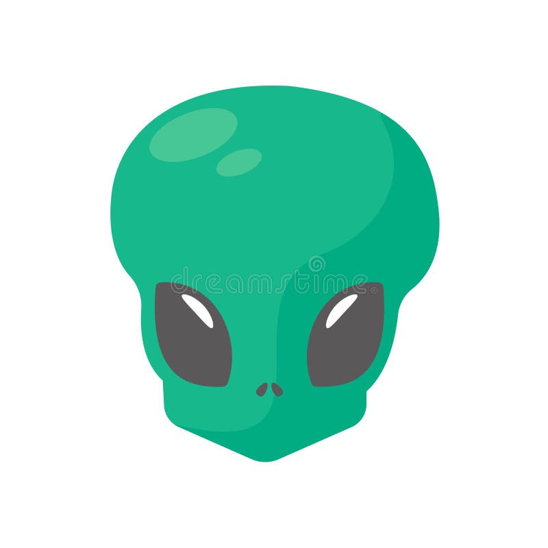 Alien Faces. Green Alien Creature with Big Eyes Stock Vector ...