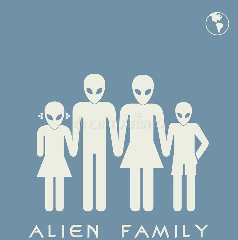Alien family stock vector. Illustration of little, mother - 2132996