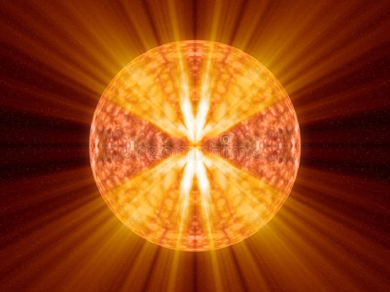 Alien Fantasy Unknown Sun with Hot Orange Shines Stock Illustration ...