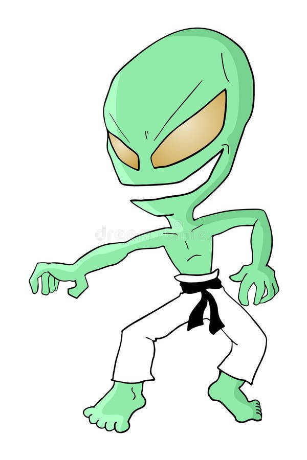 Alien fighter stock vector. Illustration of karate, skin - 59278116